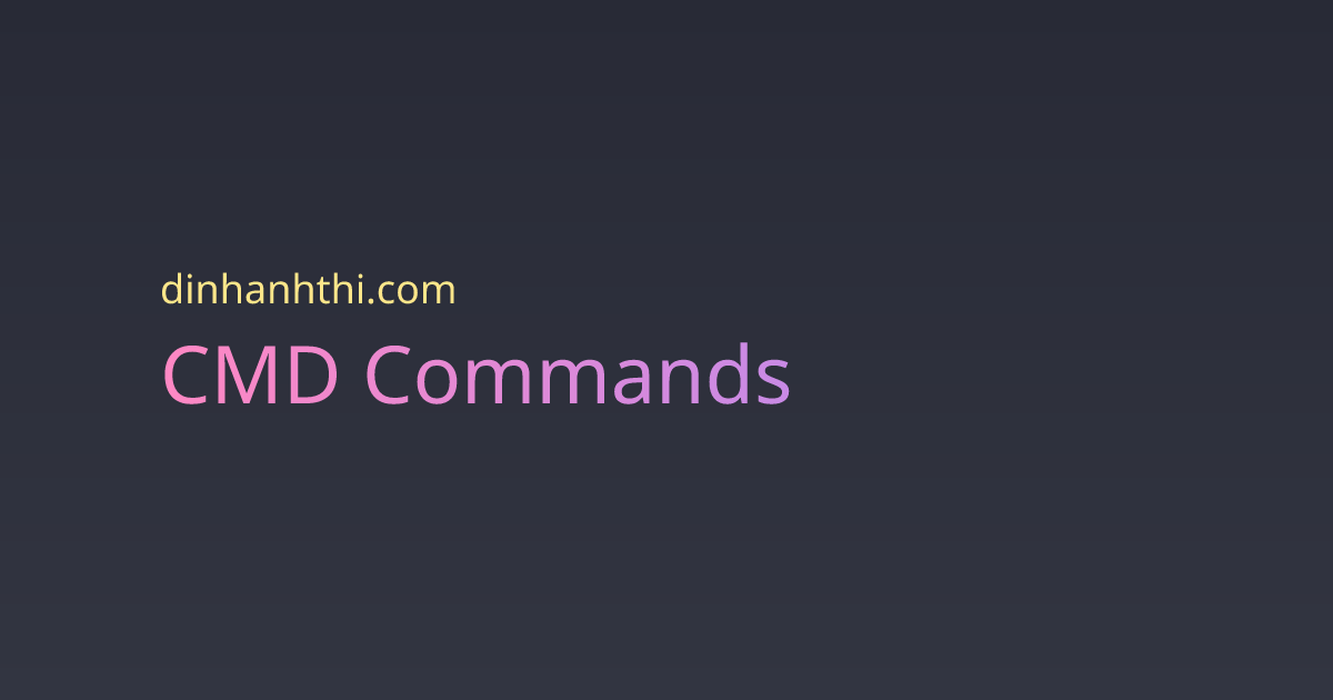 CMD Commands | Site of Tihraqua QA